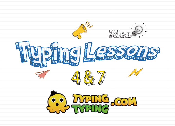 Typing Lessons: 4, 7 and Space Keys - TypingTyping